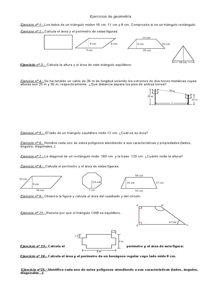 Problemas-geometria 6 Primaria | Triángulo | Rectángulo