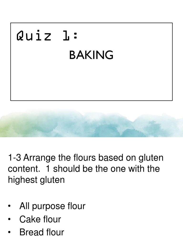 QUIZ 1 Baking | PDF