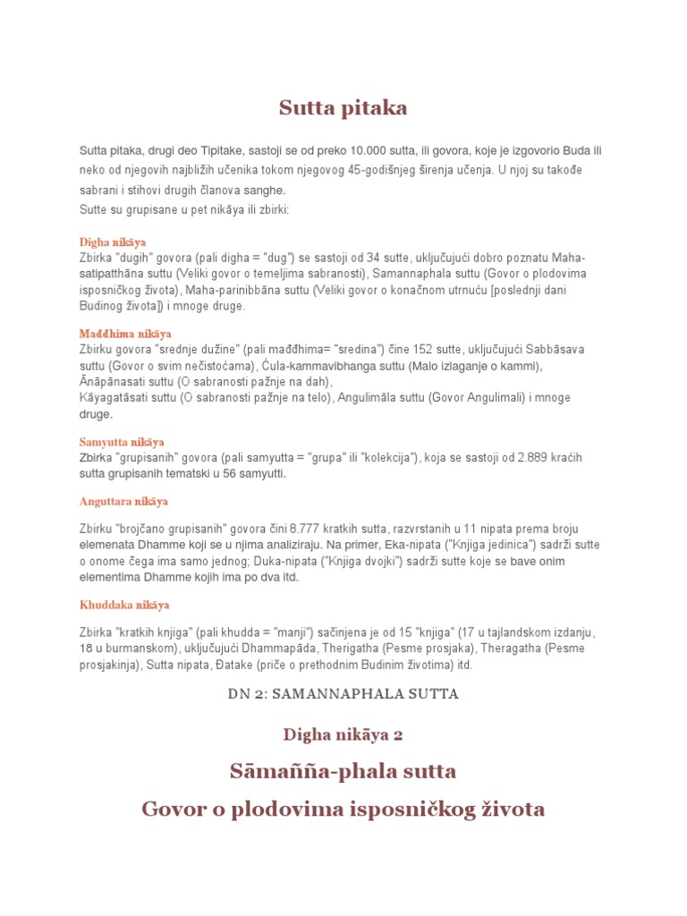 Sutta Pitaka 1-A | PDF