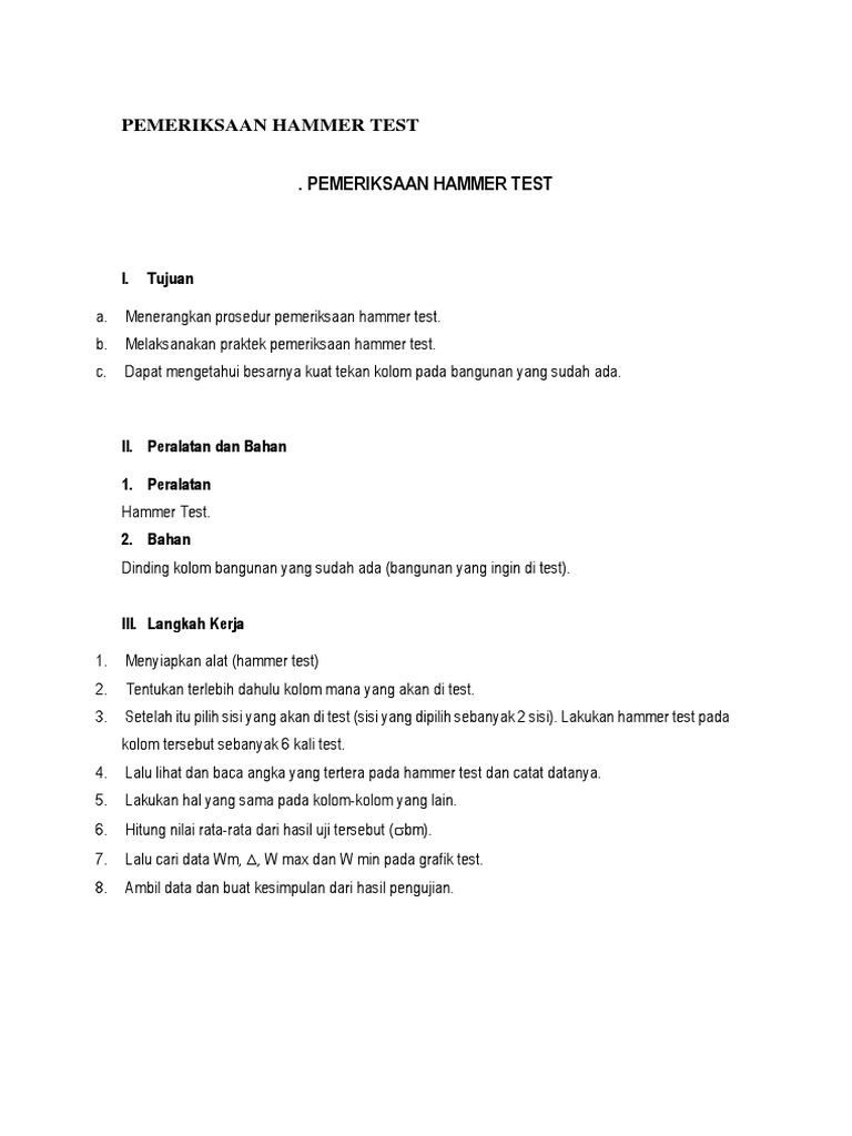 Prosedur dan Analisis Hammer Test Beton | PDF | Teknologi & Rekayasa