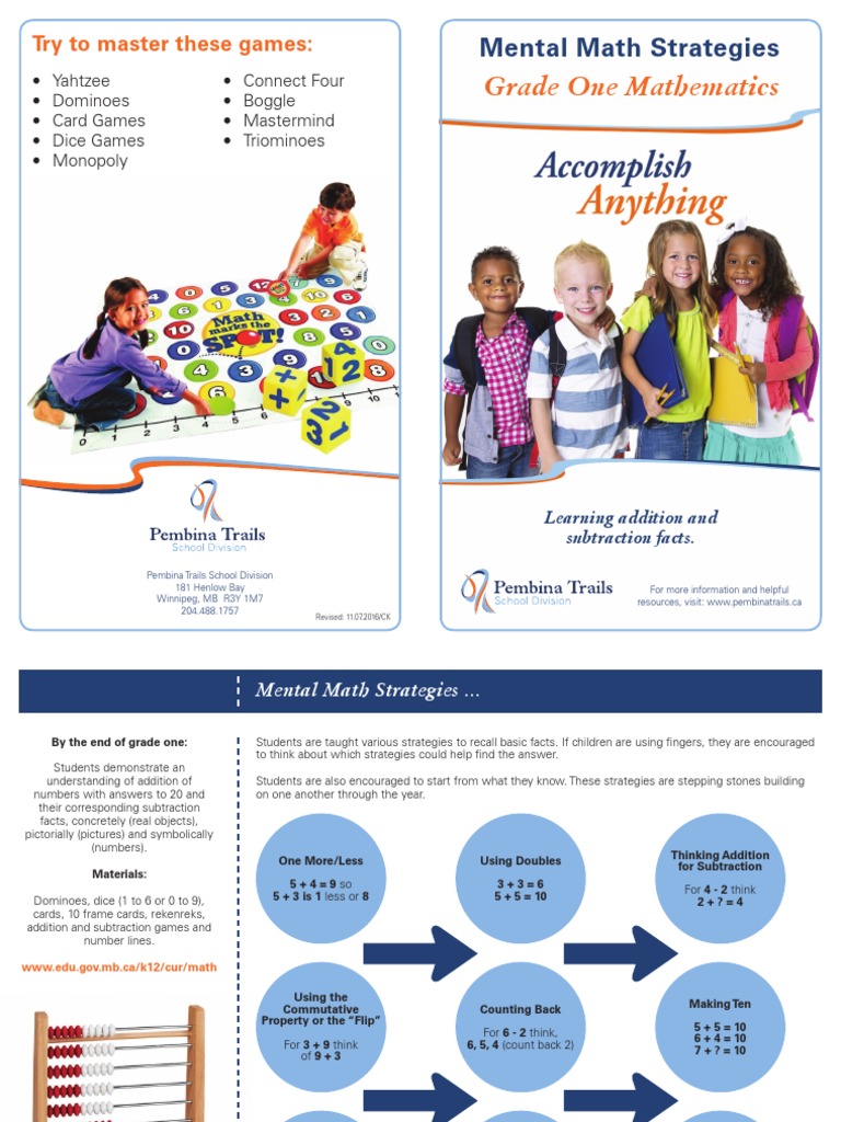 Grade 1 Mental Math Strategies 2016 | PDF | Educational Psychology ...