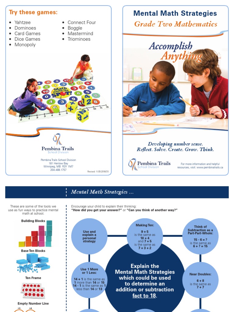 Grade 2 Mental Math Strategies 2016 | Download Free PDF | Teaching ...