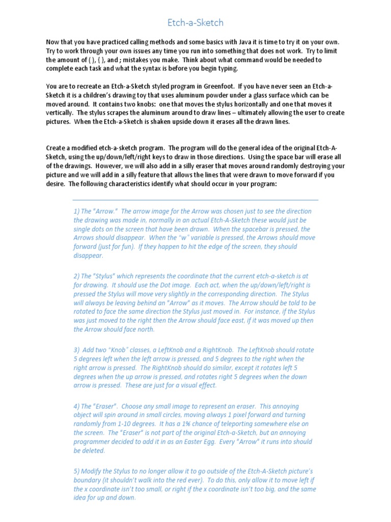 10 - Etch-A-Sketch Instructions | PDF | Areas Of Computer Science ...