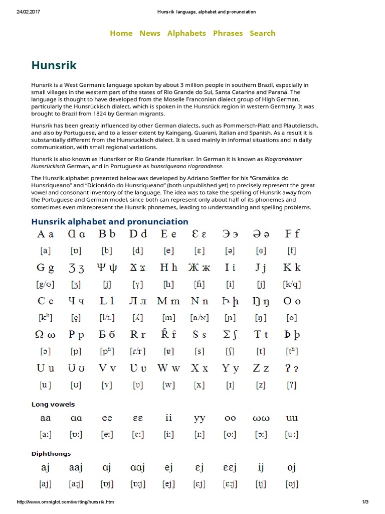 Hunsrik Language, Alphabet and Pronunciation | PDF | German Language ...