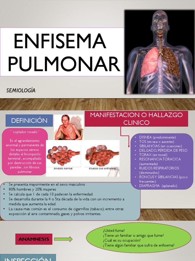 ENFISEMA PULMONAR SEMIOLOGIA.pptx | Pulmón | Medicina