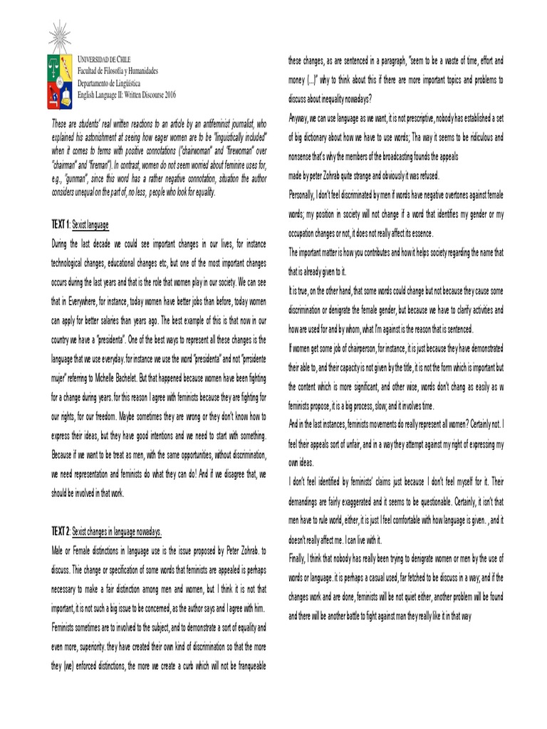 1 Sample Analysis PDF | PDF | Sexism | Feminism