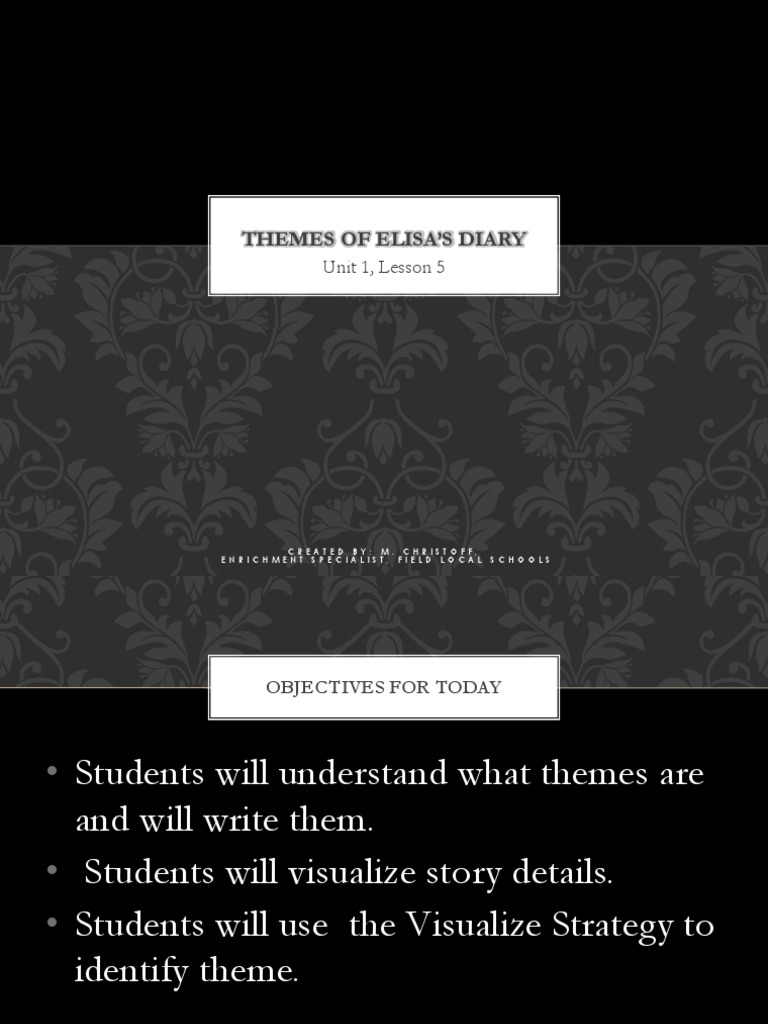 Themes of Elisas Diary Powerpoint-1 | PDF | Cognition | Psychological ...