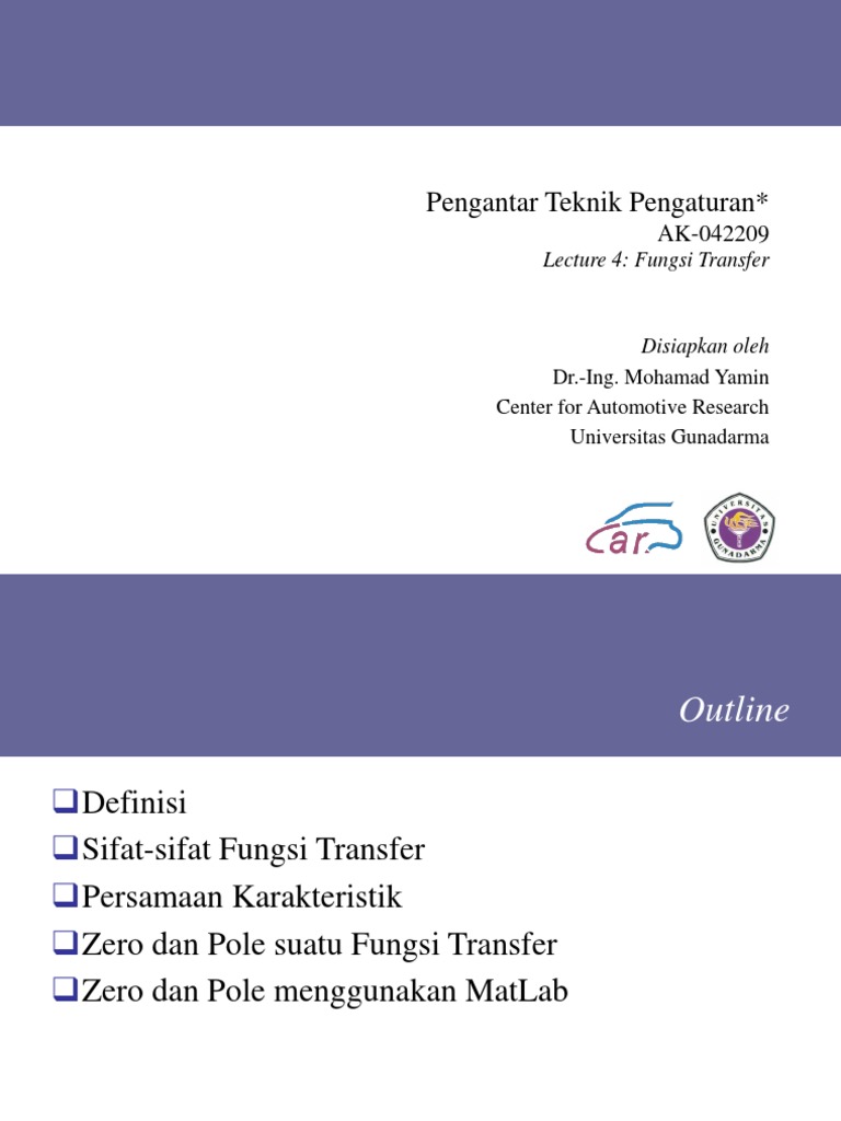 Lecture4 - Fungsi Transfer | PDF