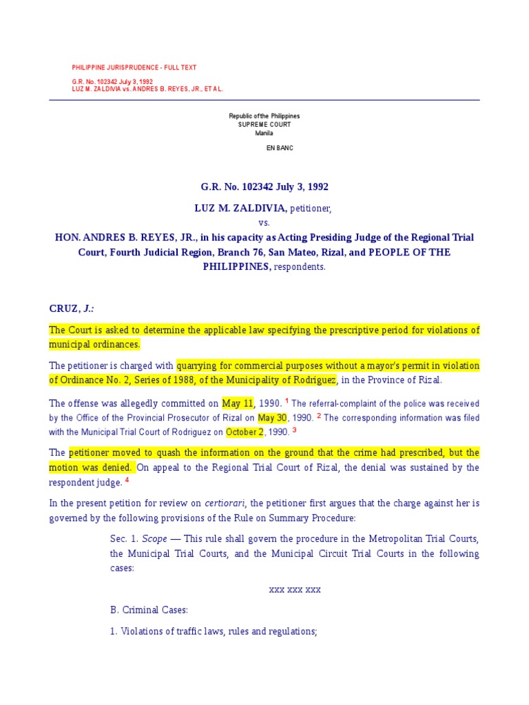 RULE 110 CASES Fulltext With Highlight - Odt | PDF | Prosecutor | Statute Of Limitations