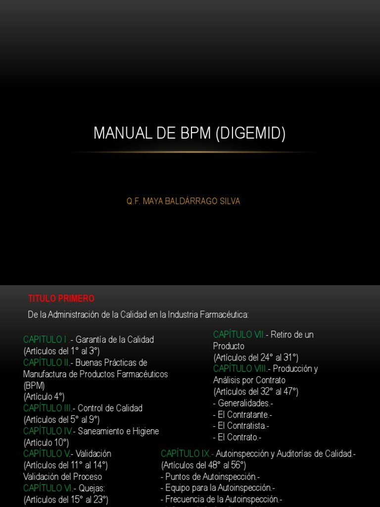 Manual de BPM (Digemid) | PDF | Esterilización (Microbiología ...