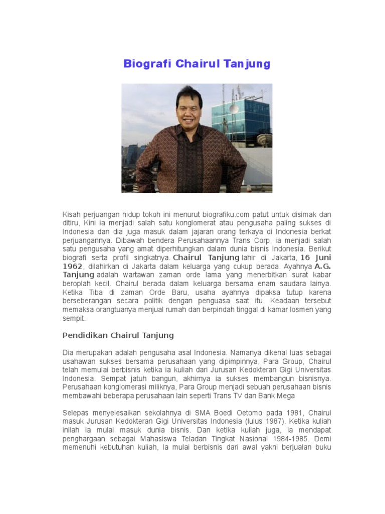 Biografi Chairul Tanjung | PDF