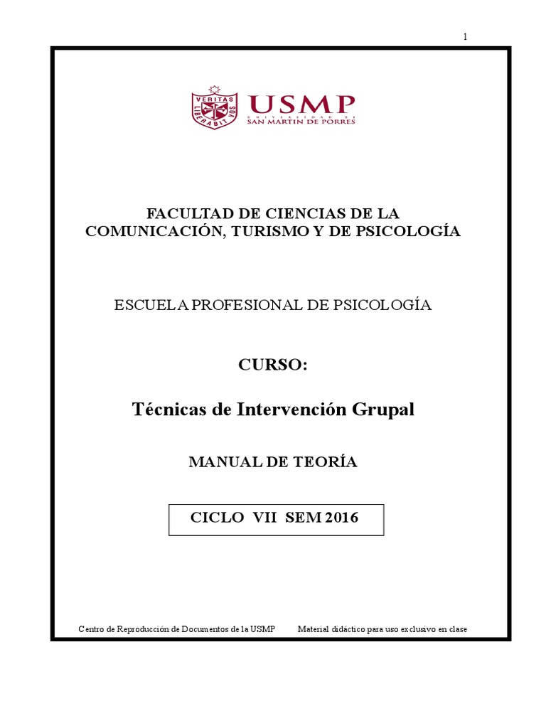 Técnicas de Intervención Grupal | PDF | Psicoterapia | Realimentación