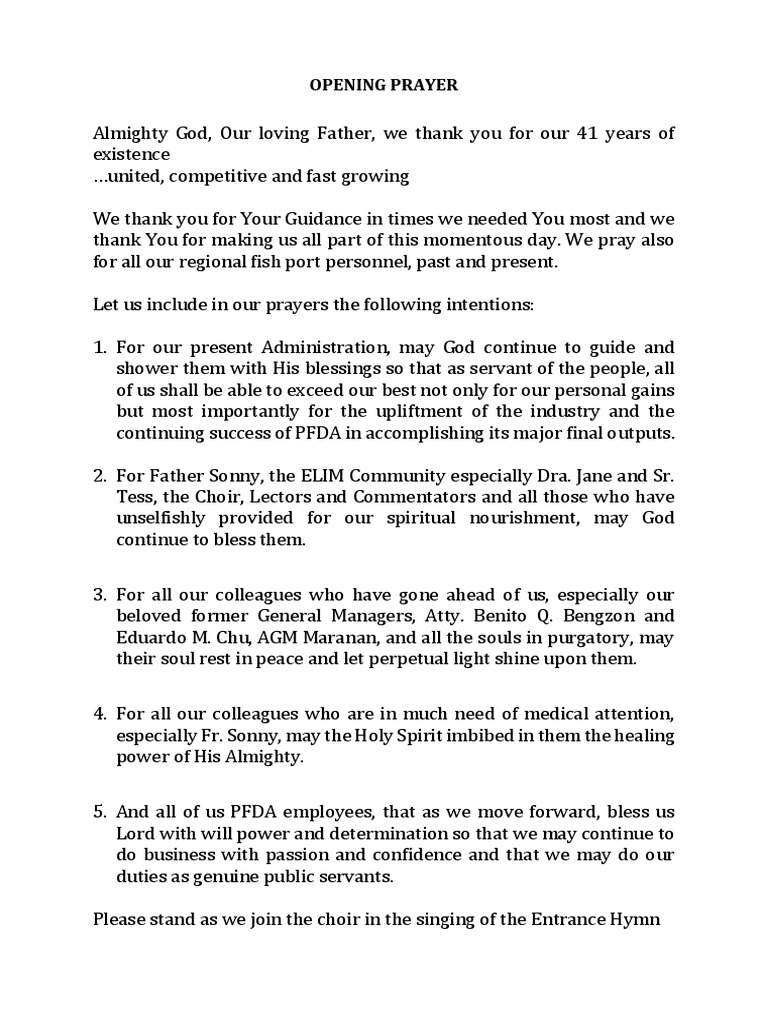 Opening Prayer | PDF