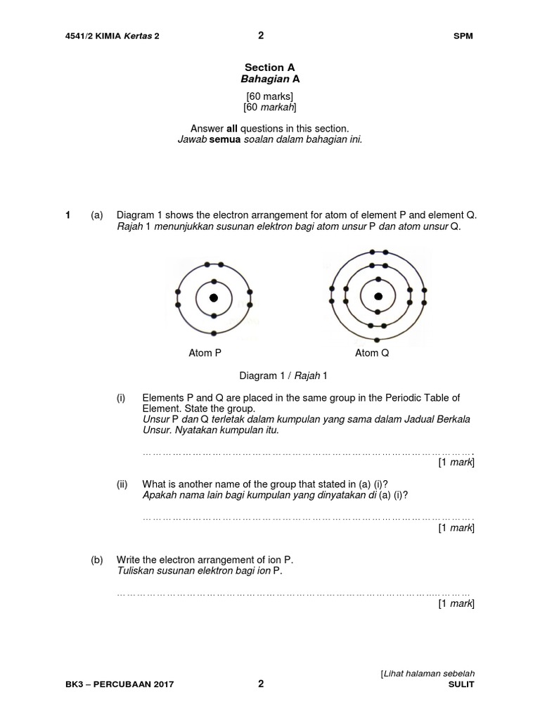 Soalan Trial Kimia (Terengganu) Kertas 2 2017 | PDF