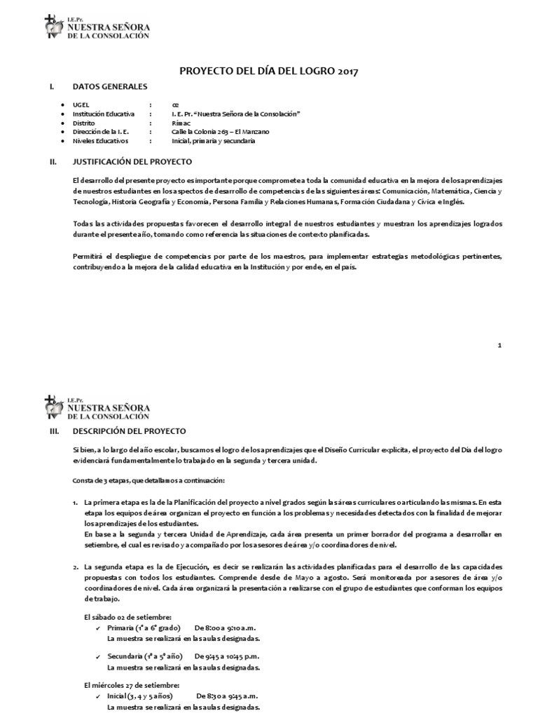 Proyecto de Dia Del Logro Matematica 2do | PDF | Educación primaria | Heurístico