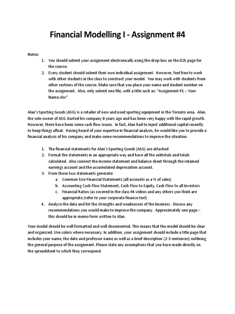 Assignment #4 - Historical Financial Statements - Instructions | PDF ...