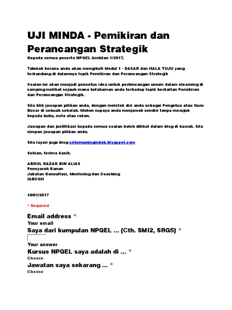 Uji Minda Kuiz Npqel | PDF