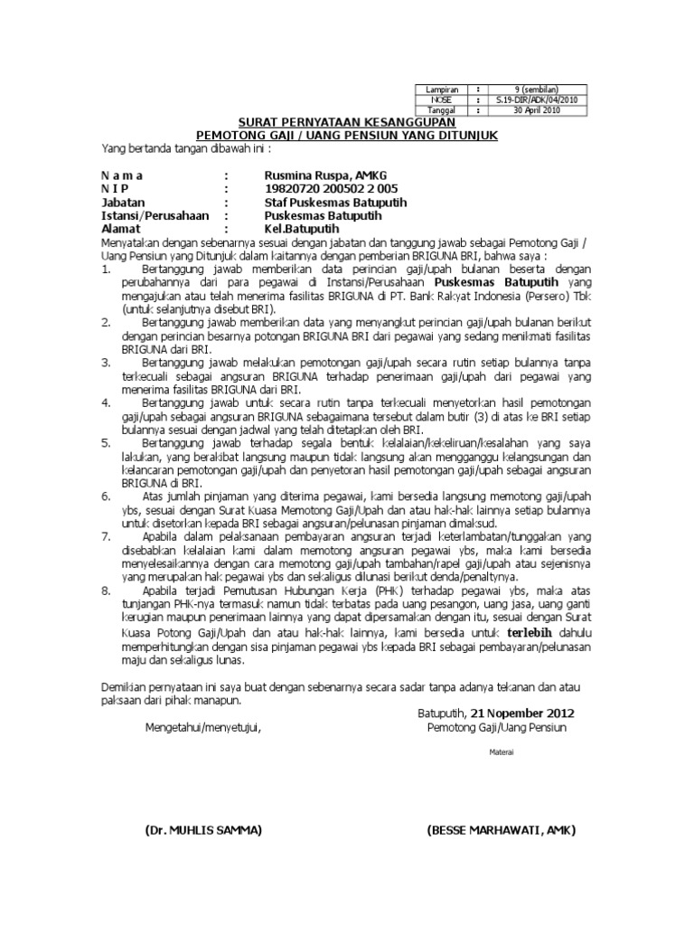 Kesanggupan Pemotong Gaji | PDF