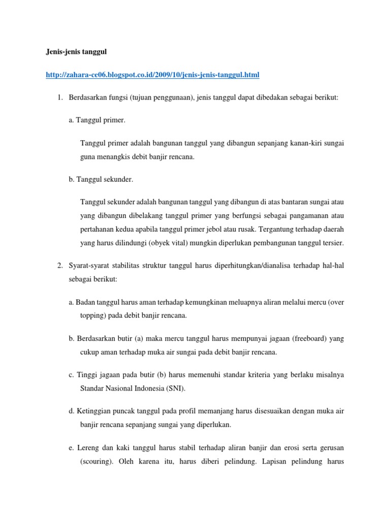 Jenis Jenis Tanggul | PDF