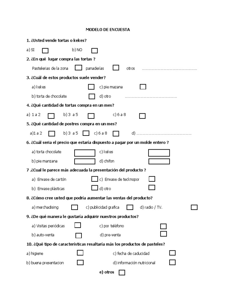 Modelo de Encuesta | PDF | Business