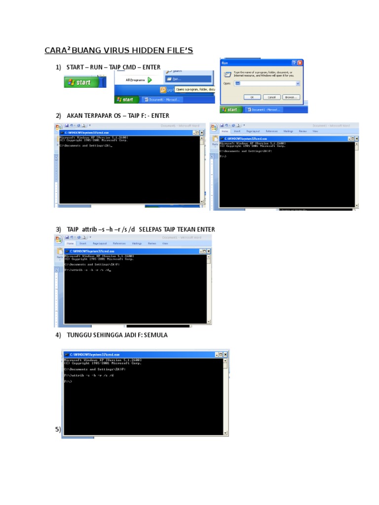 Cara2 Buang Virus Hidden File | PDF
