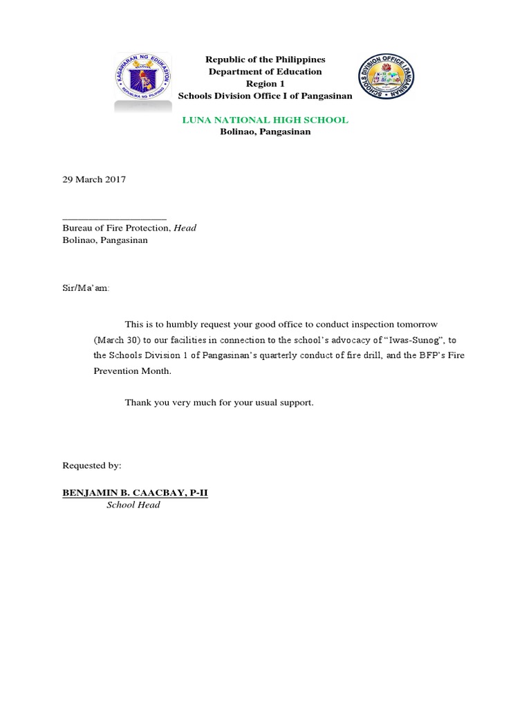 BFP Request Letter | PDF