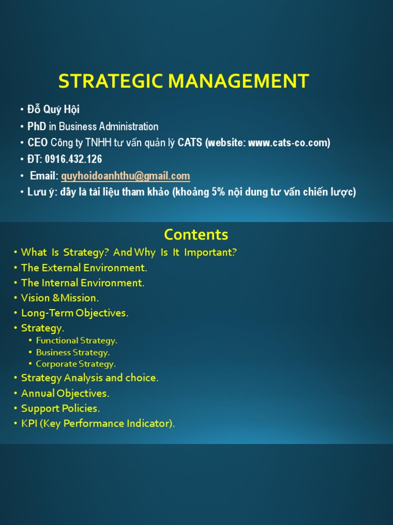 Strategic Management | PDF