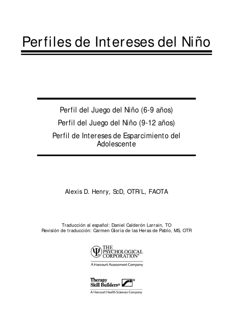 Spanish Pediatric Interest Profile PDF | PDF | Adolescencia | Invalidez