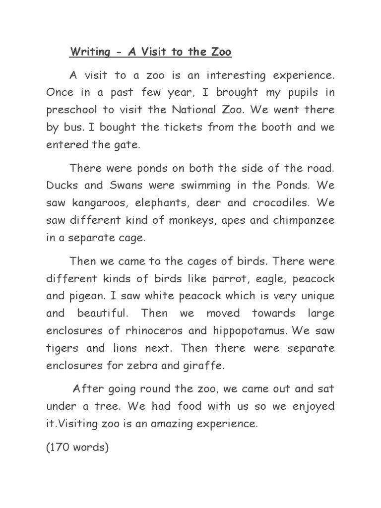 A Memorable Visit to the Zoo | PDF | Art