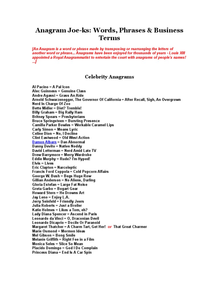 Anagram Jokes | PDF | Business