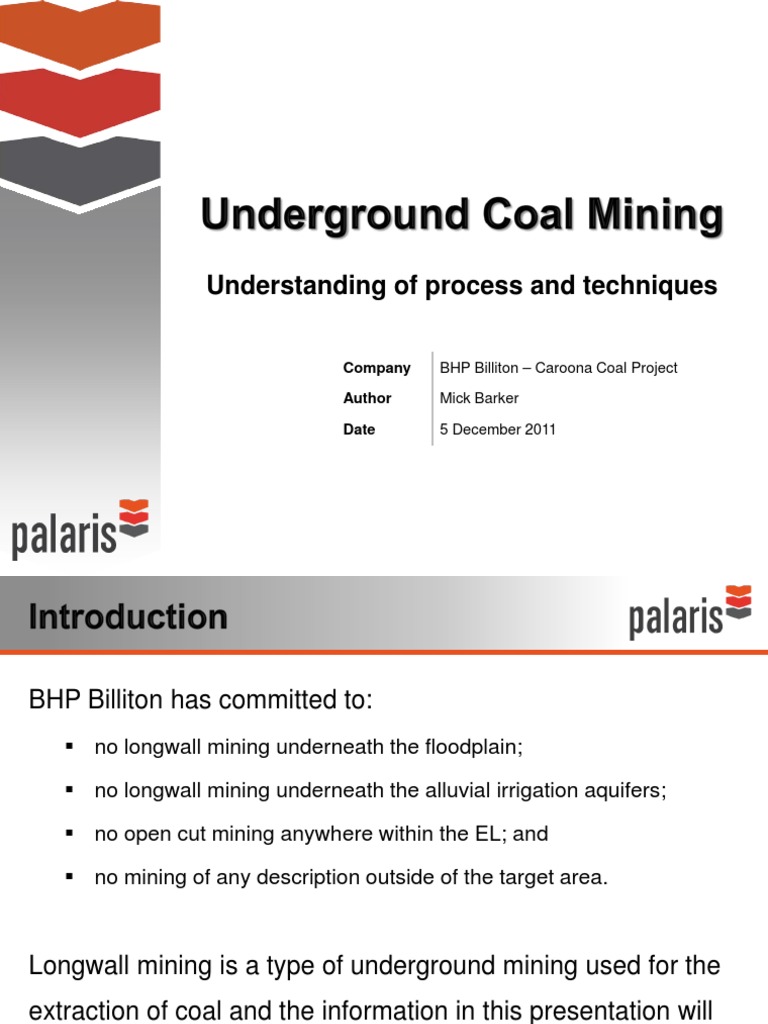Underground Coal Mining BHP | PDF | Coal Mining | Mining