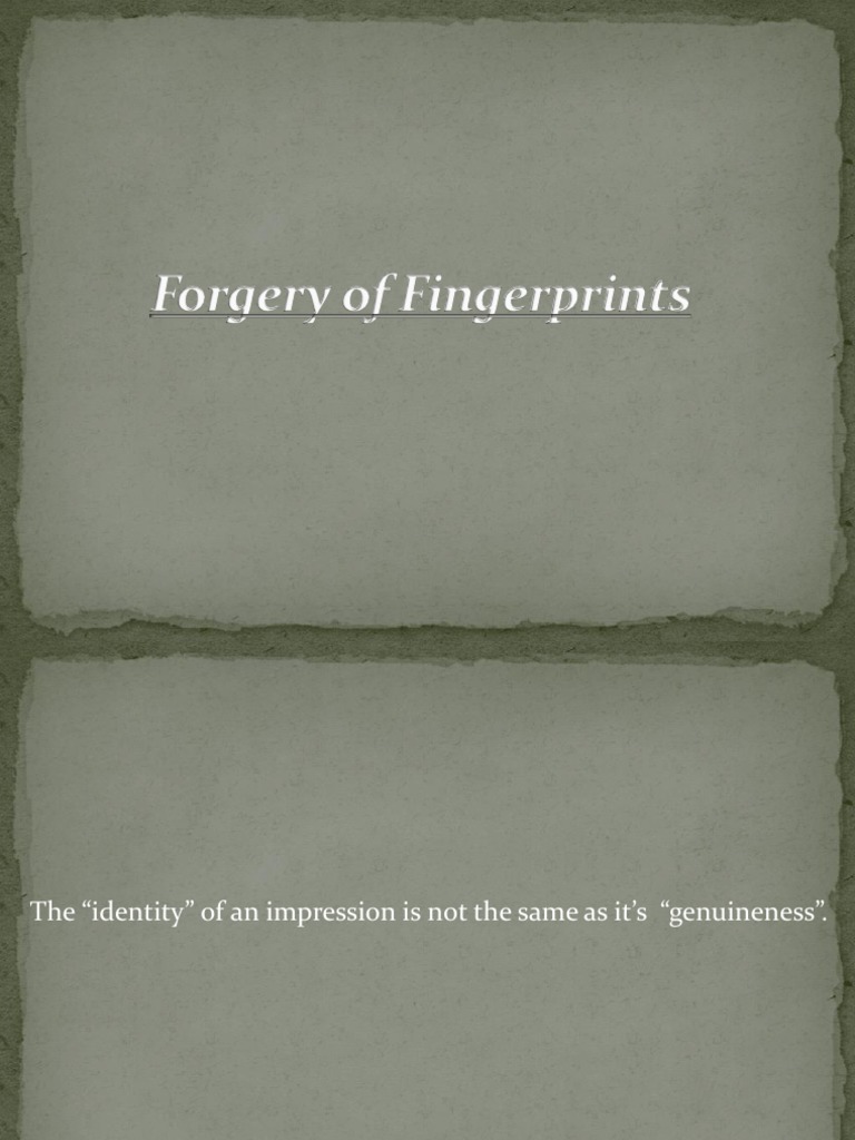 Forgery Presentation With Pollock | PDF | Fingerprint | Forensics