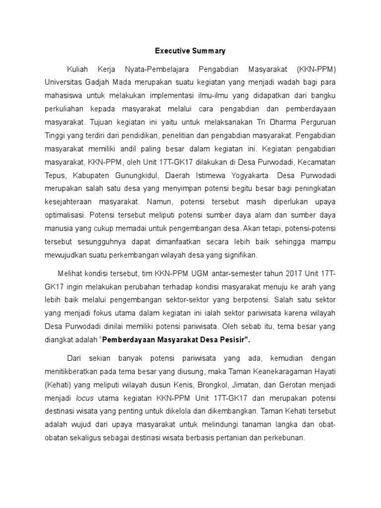 Executive Summary | PDF | Ilmu Sosial | Kesehatan Holistik