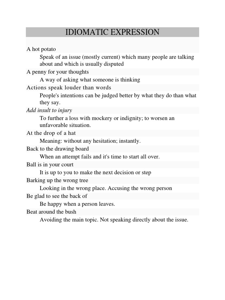 Idiomatic Expression | PDF | Irony | Pride And Prejudice