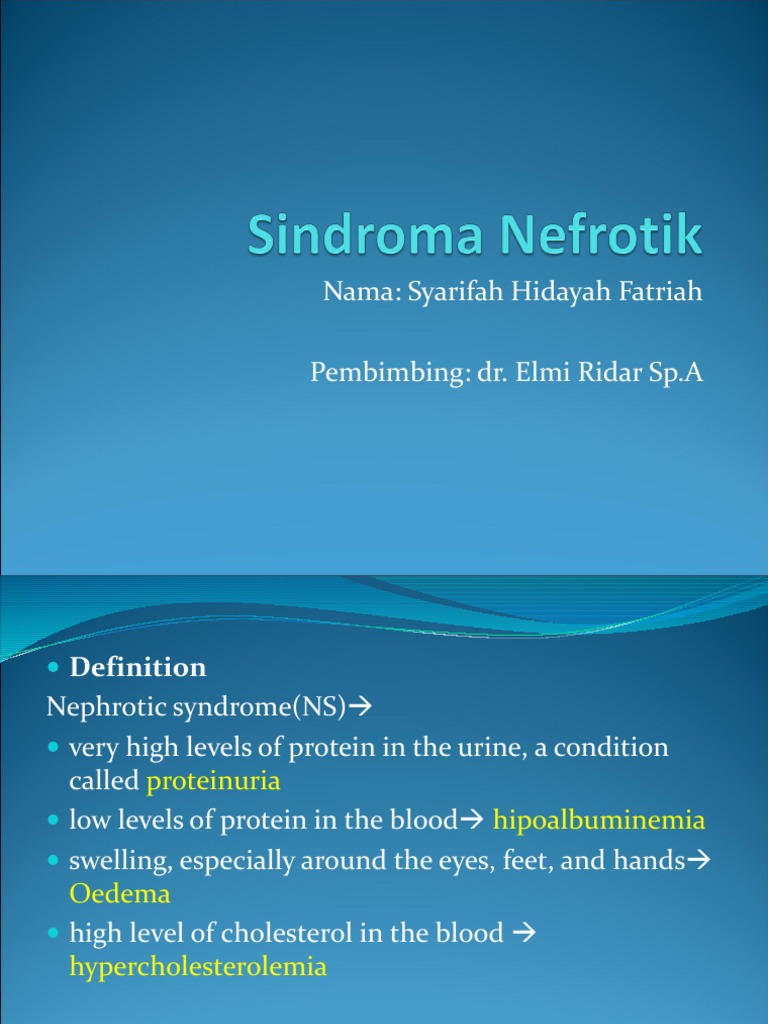 Nephrotic syndrome.ppt | Medical Specialties | Clinical Medicine