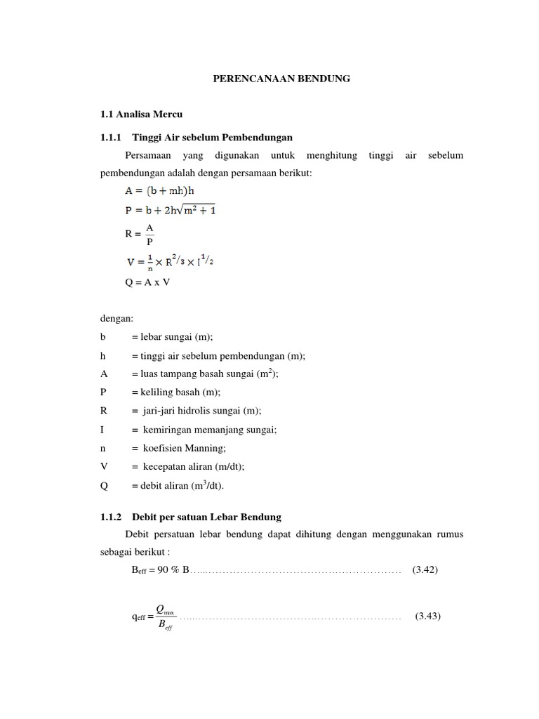 Analisis Mercu Bendung | PDF