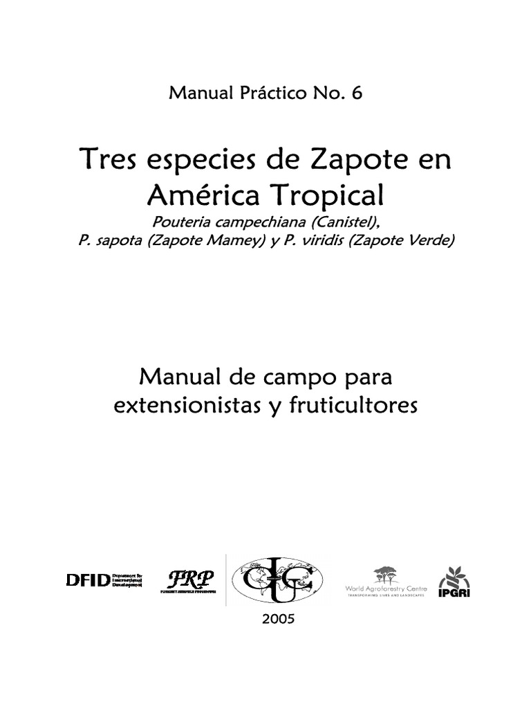 Tres Especies de Zapote en America Tropical 2005 PDF | PDF | Injerto ...
