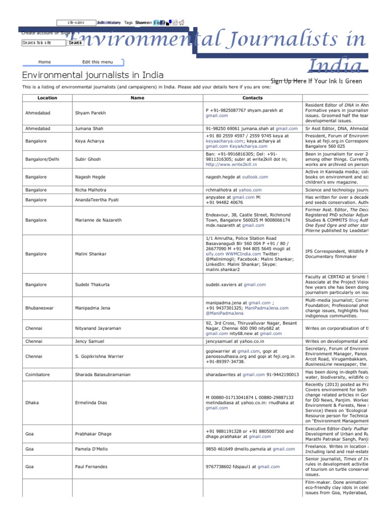 Environmental Journalists in India - Environmental Journalists in India ...