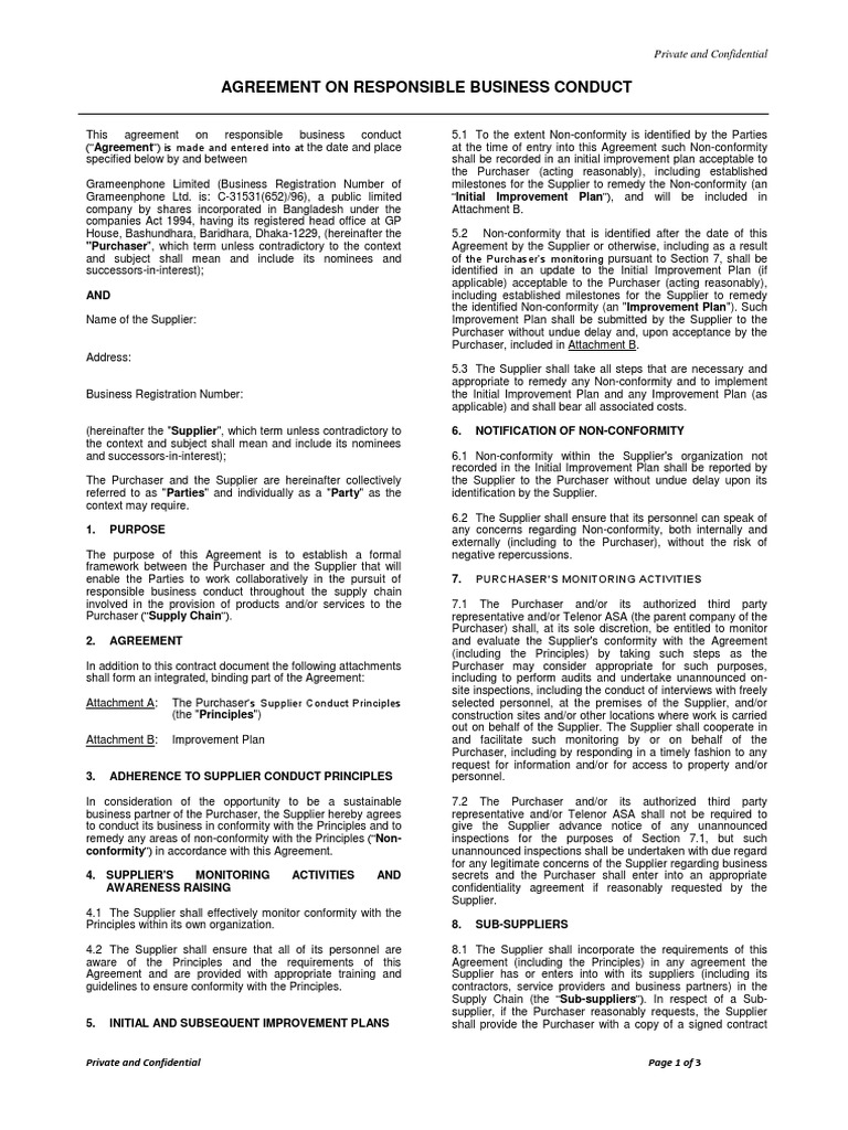 ABC Contract Template | PDF | Bribery | Occupational Safety And Health