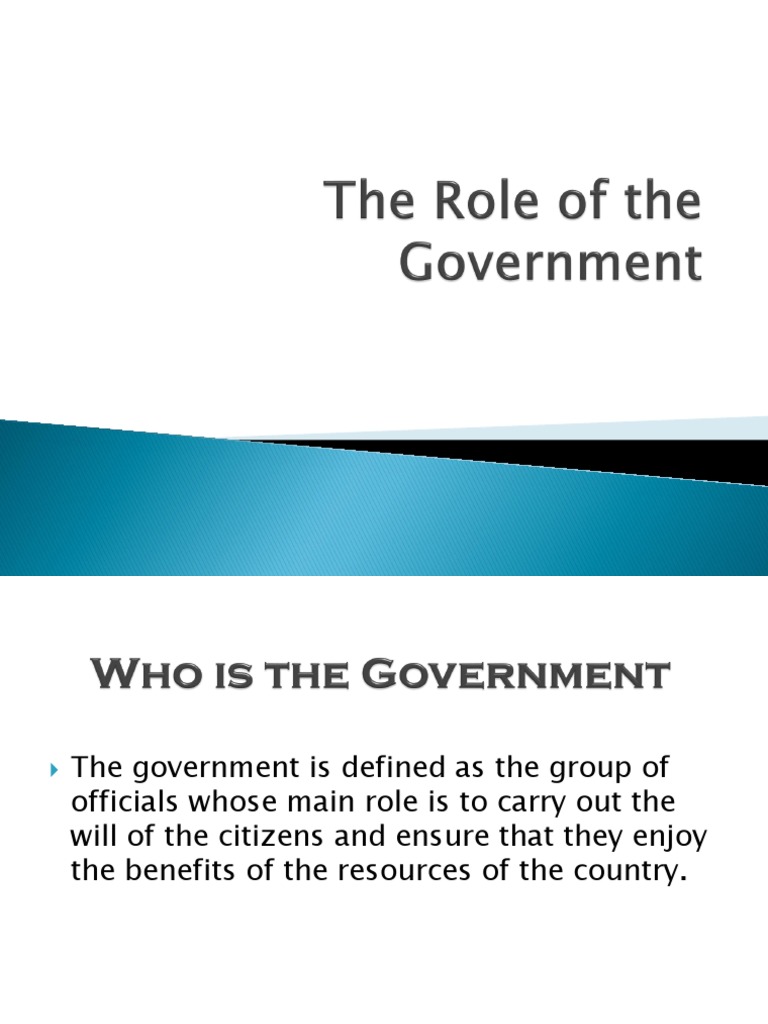 The Role of The Government | PDF