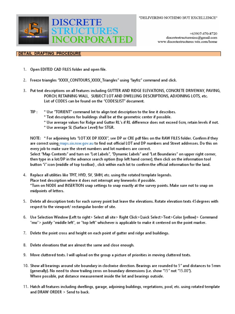 Detail Drafting Procedure | PDF | Surveying | Land Lot
