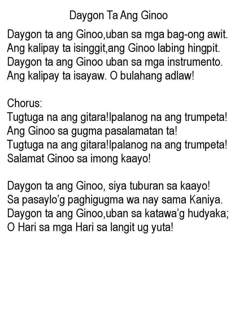 Daygon Ta Ang Ginoo | PDF