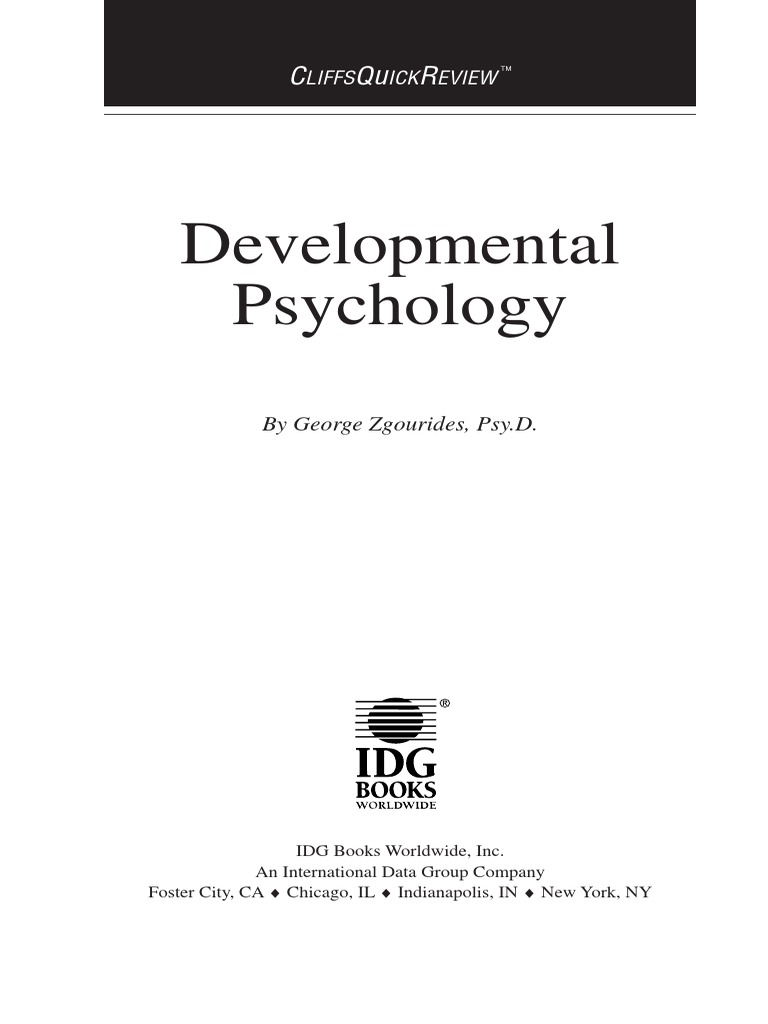 (Cliffs Quick Review) George D Zgourides-Developmental Psychology-IDG ...