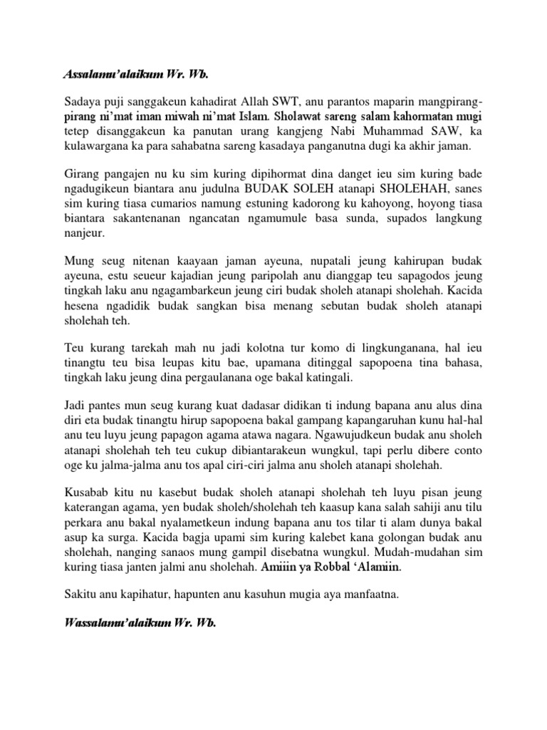 Pidato Basa Sunda | PDF