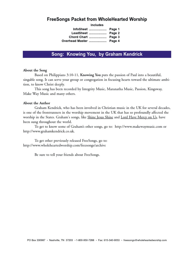 Knowing You Jesus Graham Kendrick Sheet Music Pdf Pdf Abrahamic