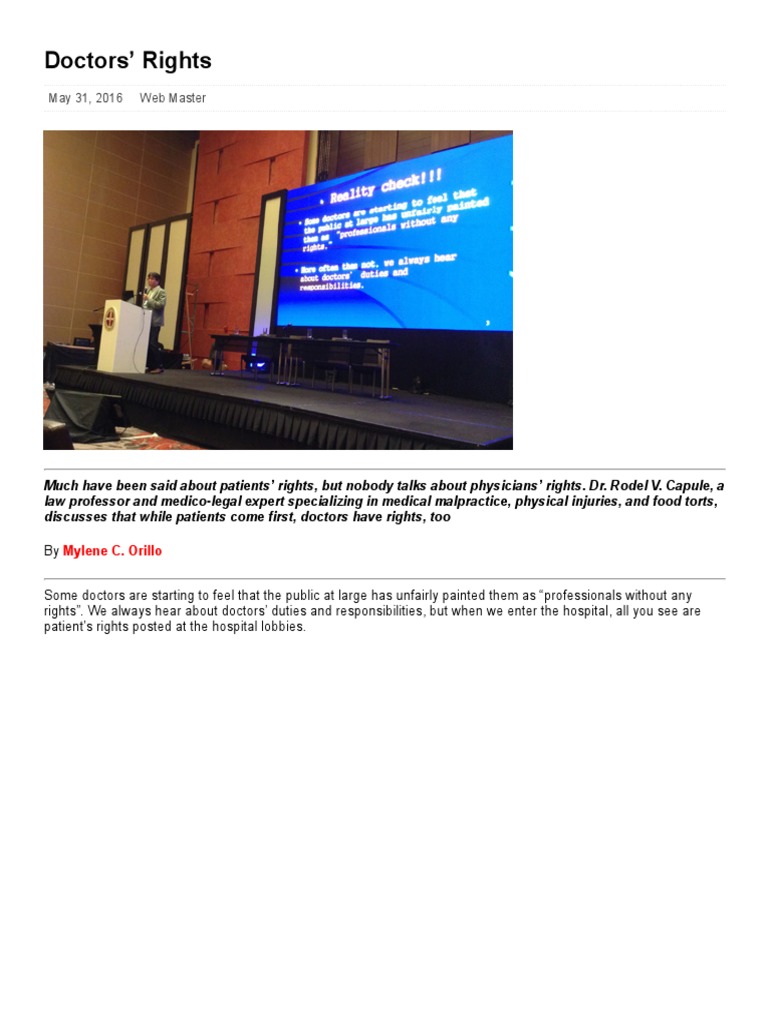 Doctors' Rights - Health and Lifestyle | PDF | Physician | Patient