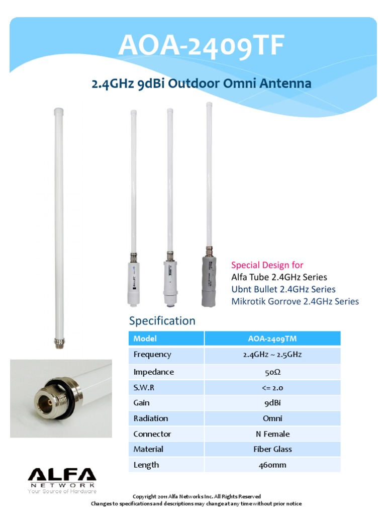Aoa 2409TF | PDF | Antenna (Radio) | Hertz