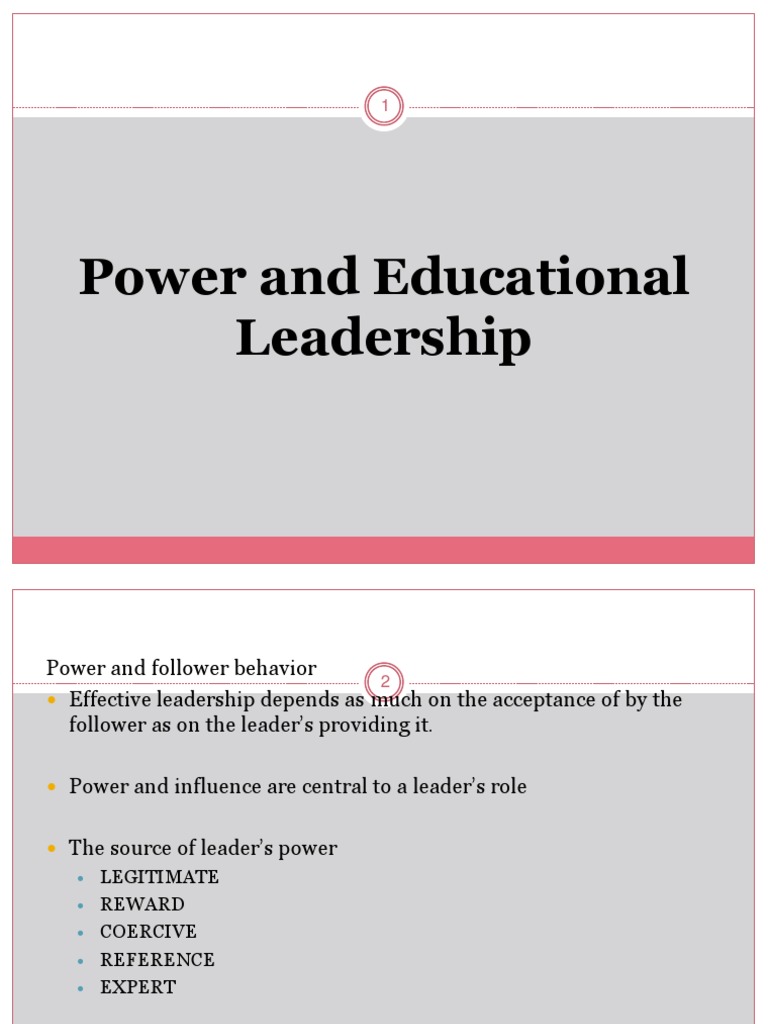 06-Power and Educational Leadership | PDF | Leadership | Neuroscience