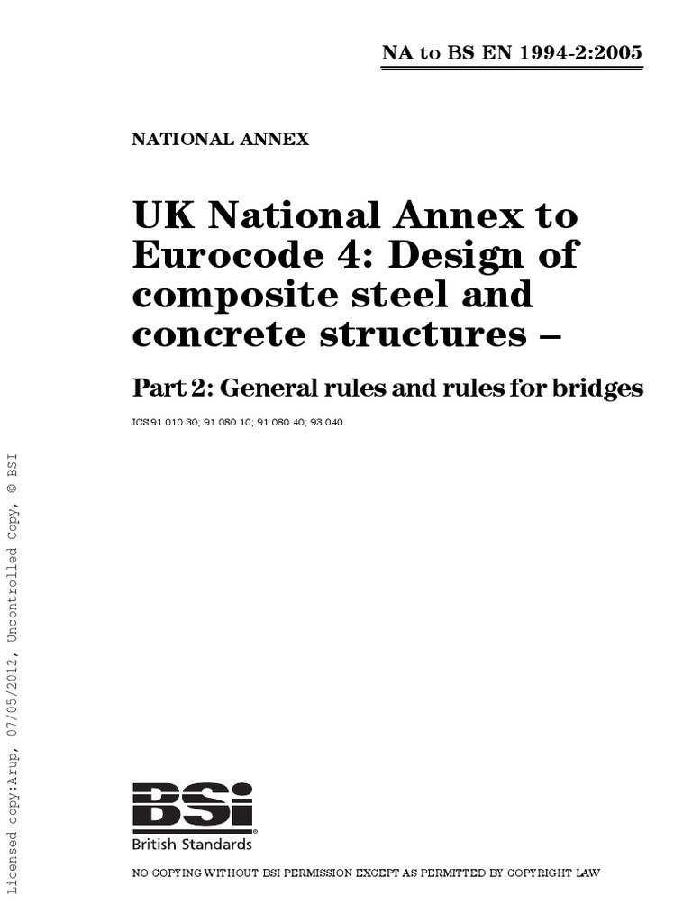 Eurocode 4 Design of Composite Steel and Concrete Structures | PDF ...