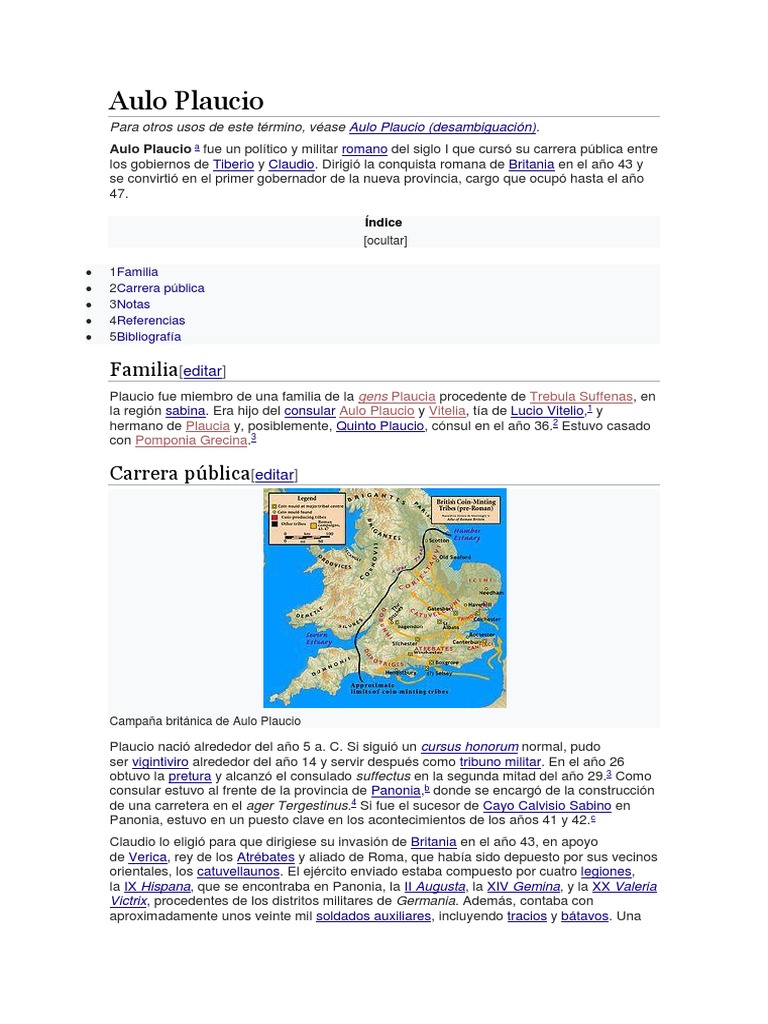 Aulo Plaucio y la conquista de Britania | PDF | Militares de la antigua ...